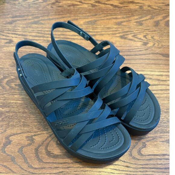 CROCS | Shoes | Crocs Brooklyn Strappy Low Wedge Sandal | Poshmark